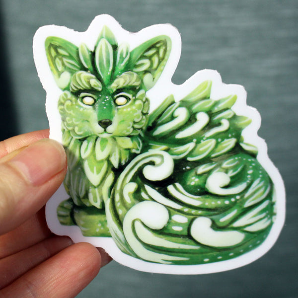 Verdant Fern Fox Vinyl Sticker - Verdant Sculpts